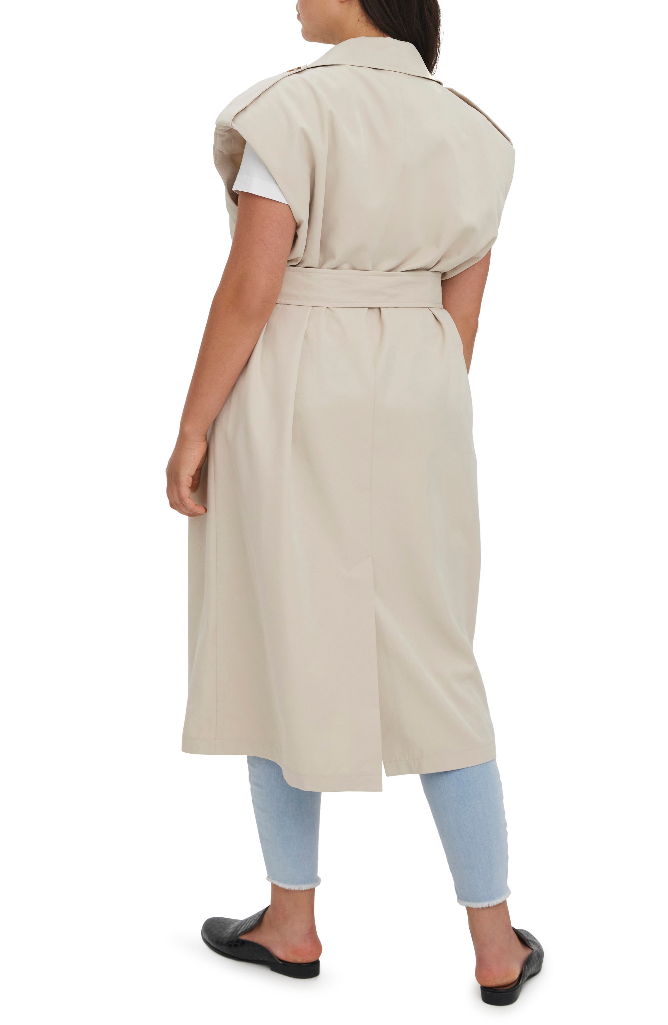 VERO MODA CURVE Unique Sleeveless Trench Coat (Women) | Nordstromrack
