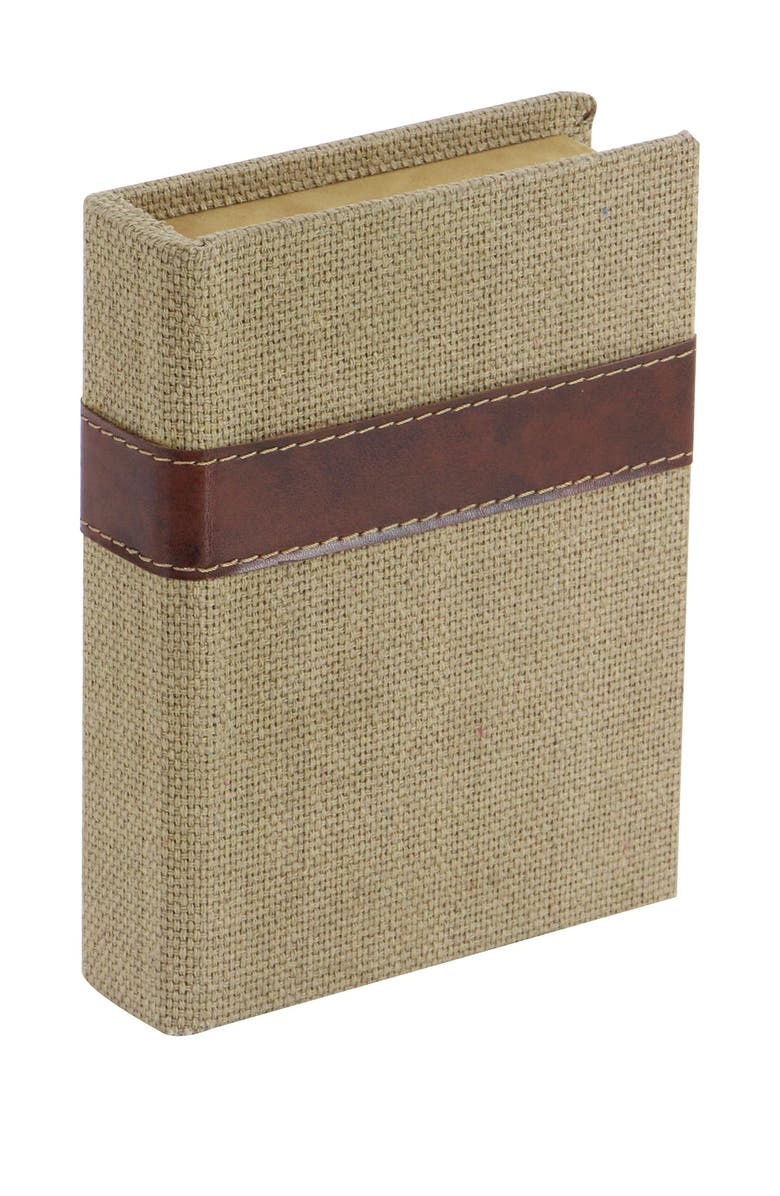 SONOMA SAGE HOME Modern Leather & Burlap Covered Wooden Book Boxes 3 ...