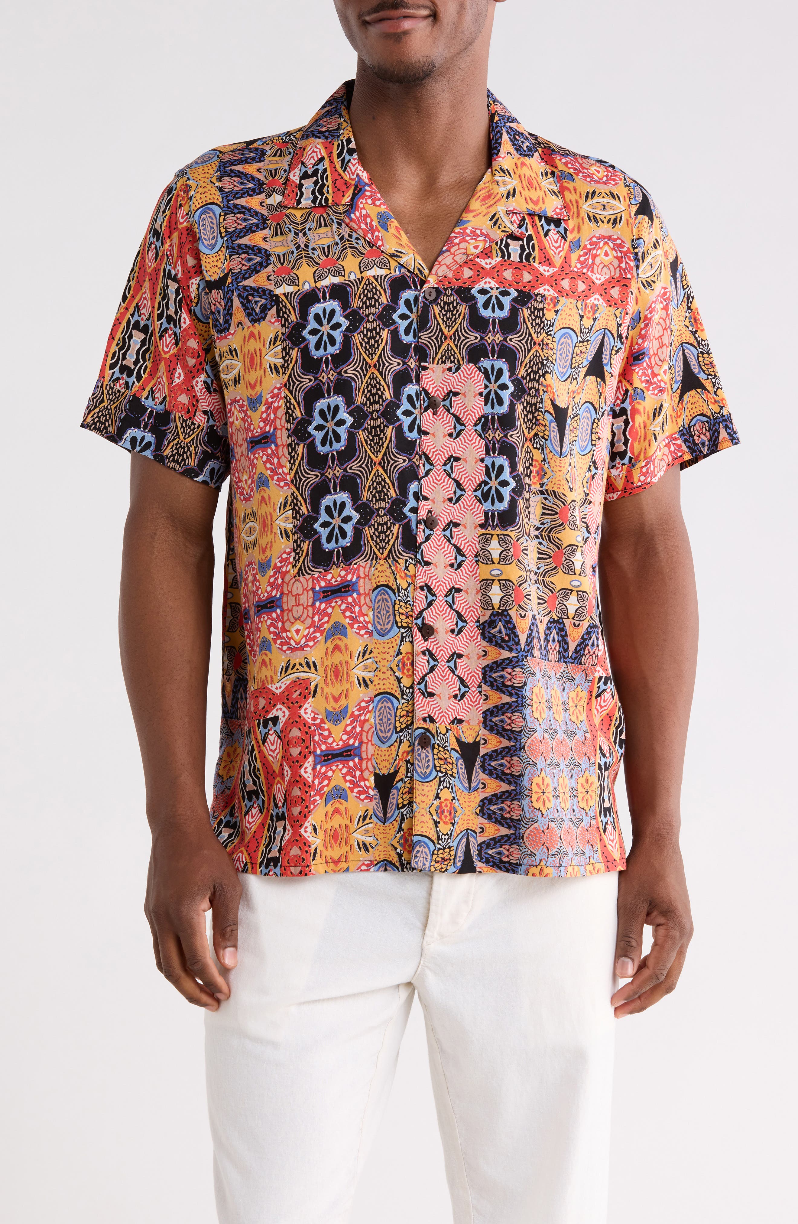 Raga Man Ati Print Camp Shirt | Nordstromrack