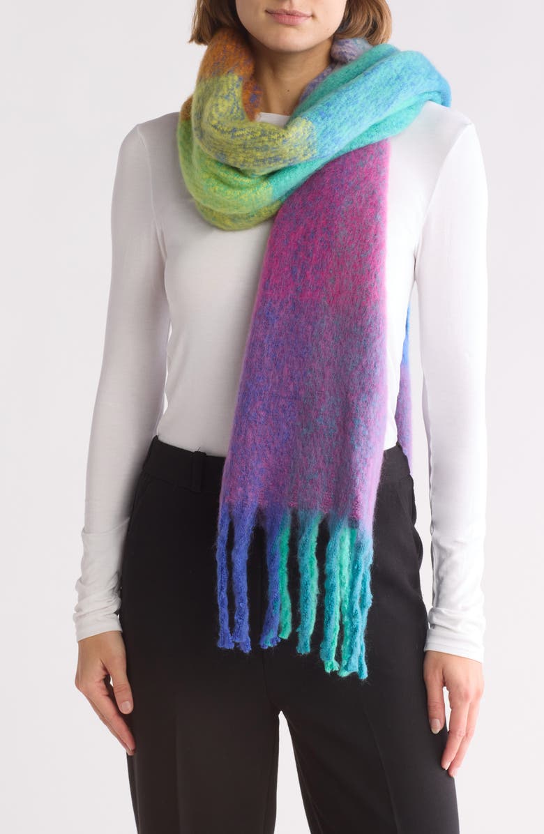 Kurt Geiger London Rainbow Check Yarn Dye Scarf | Nordstromrack