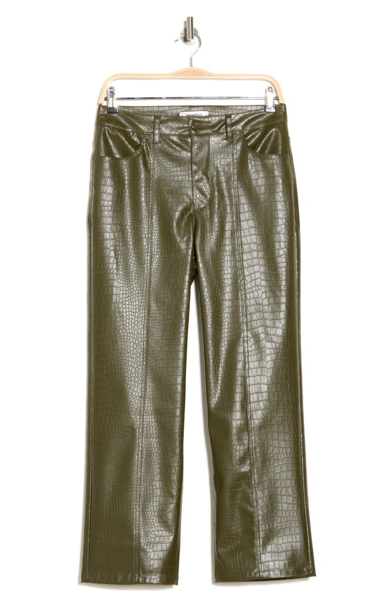 Vigoss Croc Embossed Faux Leather Crop Pants | Nordstromrack
