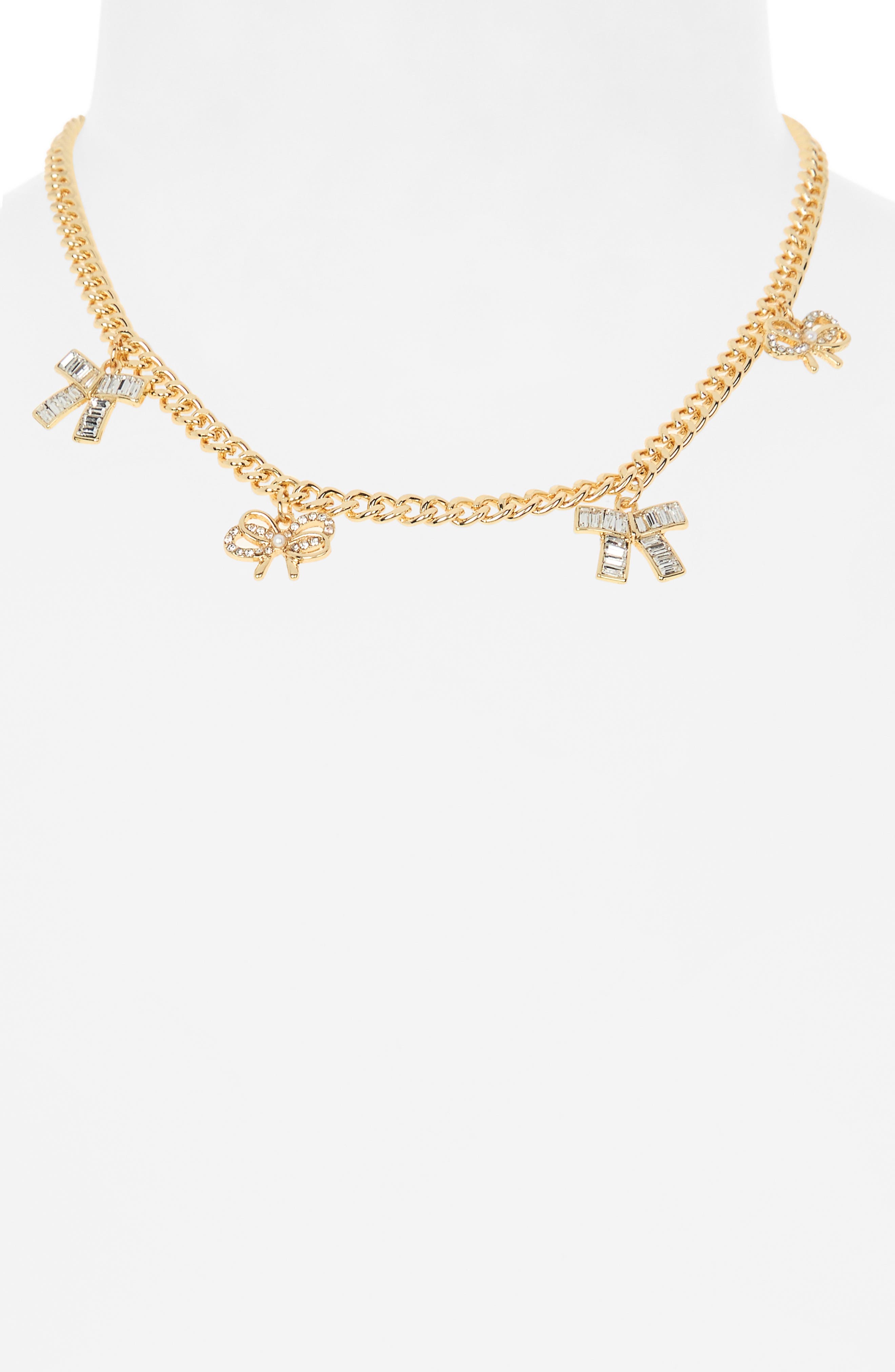 NORDSTROM RACK Bow Charm Curb Chain Necklace | Nordstromrack