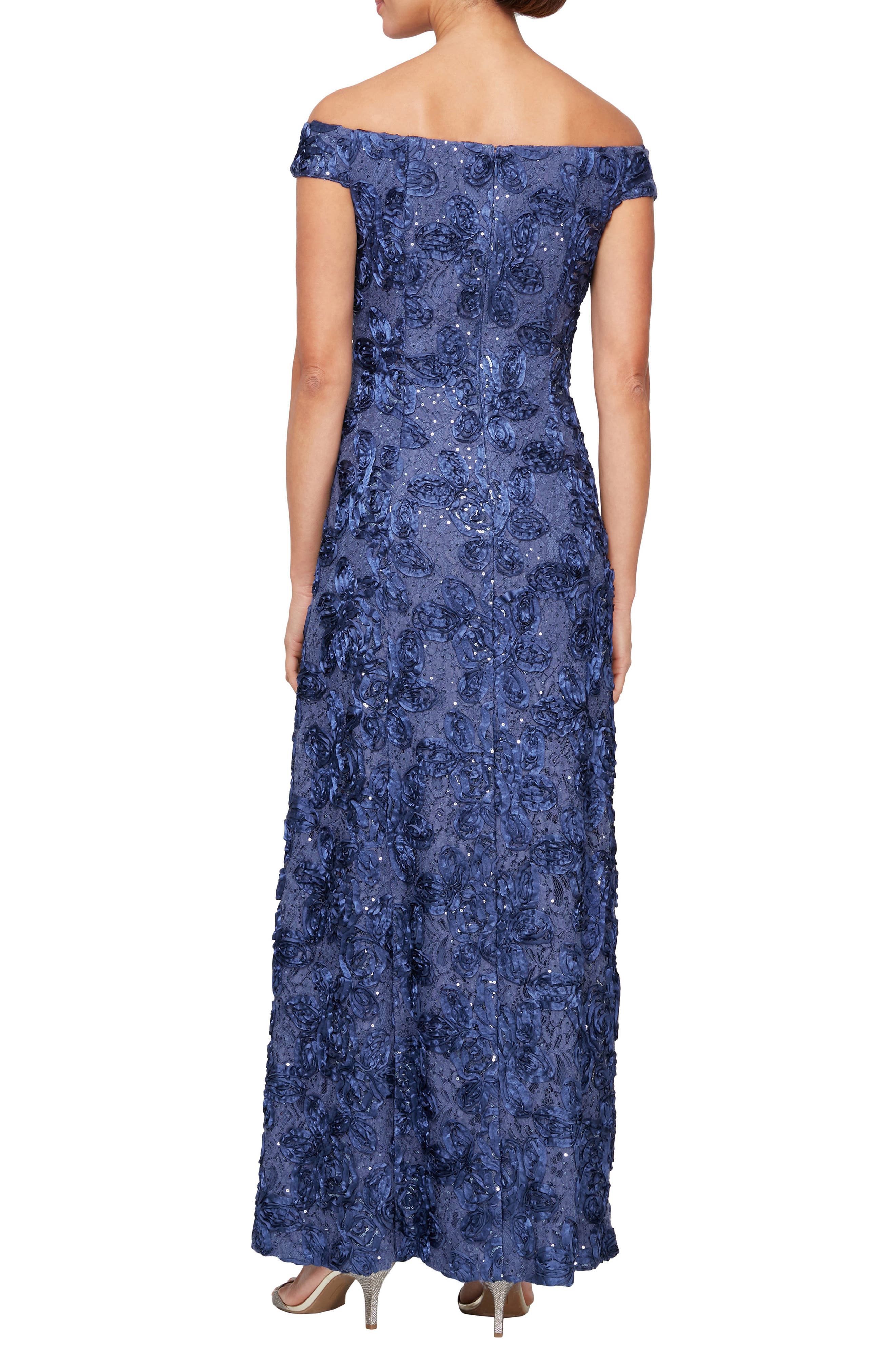 Alex Evenings Sequin Rosette Off the Shoulder Gown | Nordstromrack