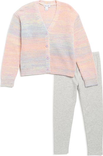Splendid Kids' Sunset Marbled Cardigan & Leggings Set | Nordstromrack