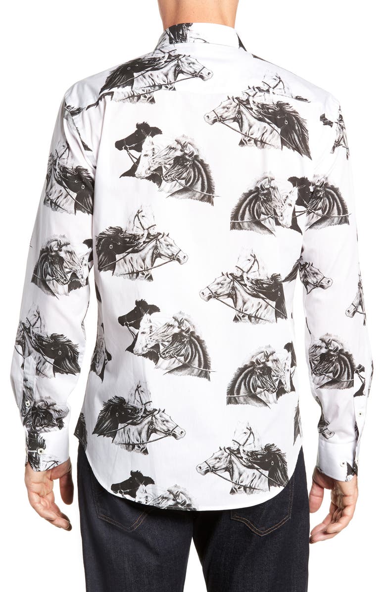 Bugatchi Shaped Fit Print Sport Shirt | Nordstromrack