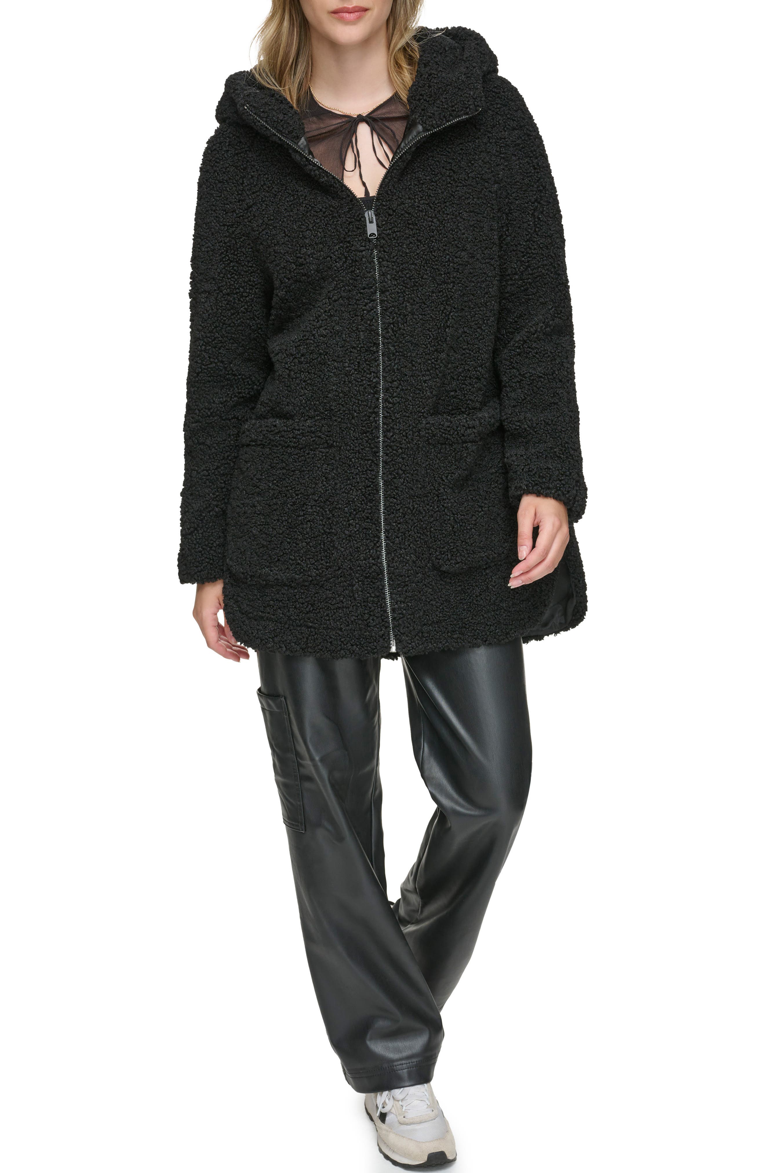 Andrew Marc Seneca Faux Shearling Hooded Jacket | Nordstromrack