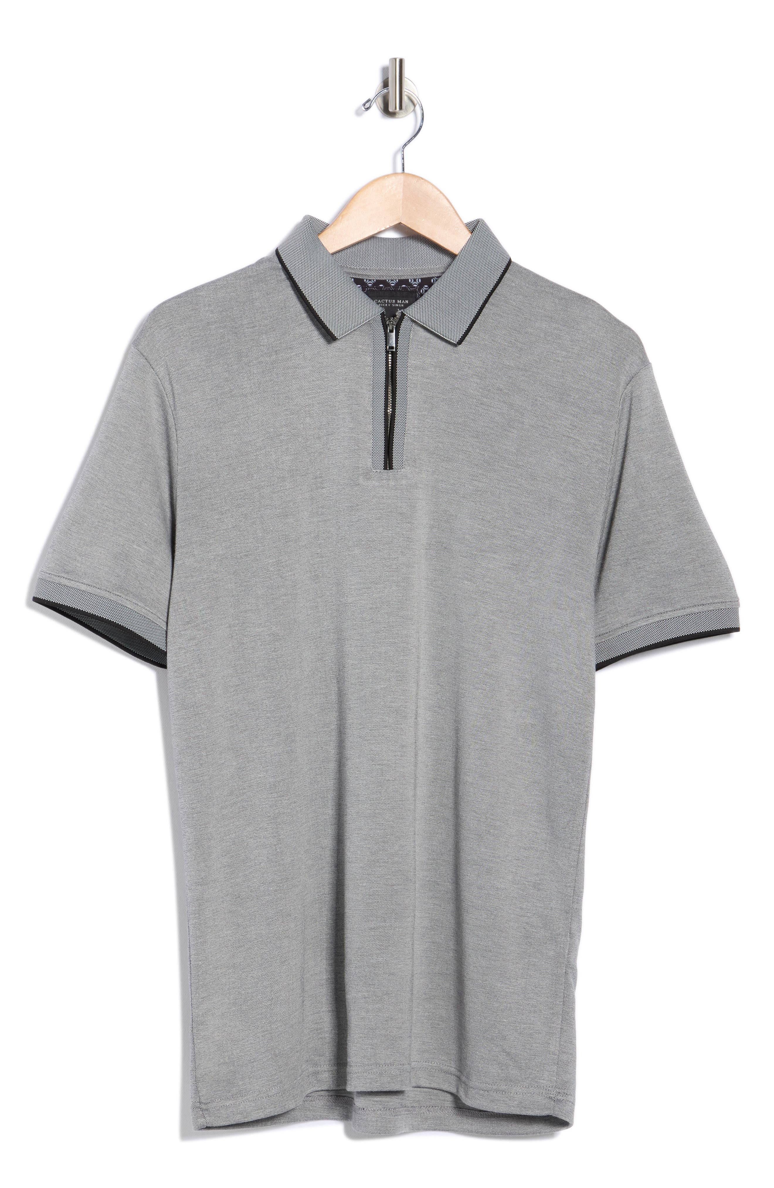 DENIM AND FLOWER Tipped Quarter Zip Knit Polo | Nordstromrack