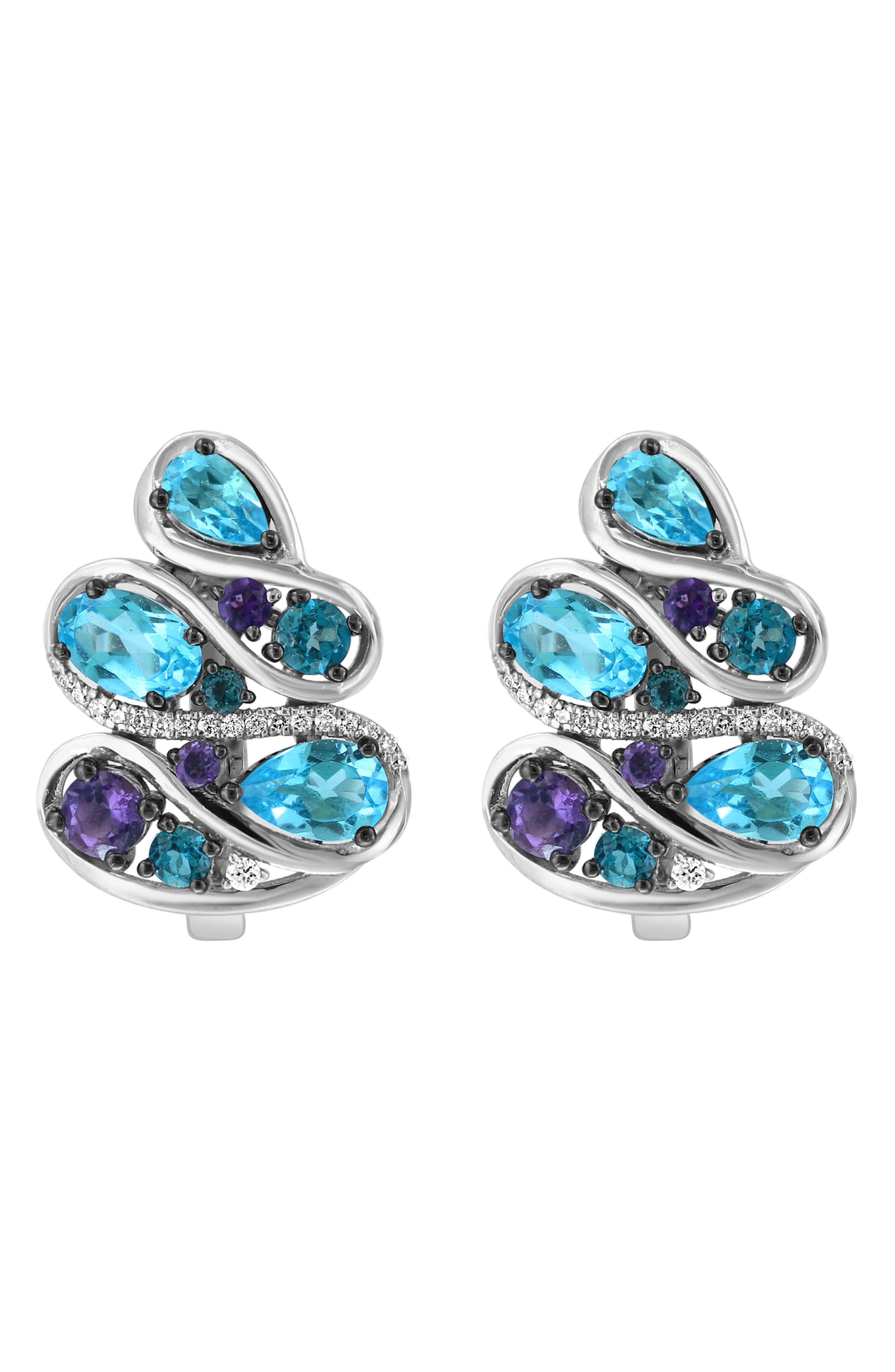 EFFY Sterling Silver Amethyst, Blue Topaz, London Blue Topaz & Diamond ...