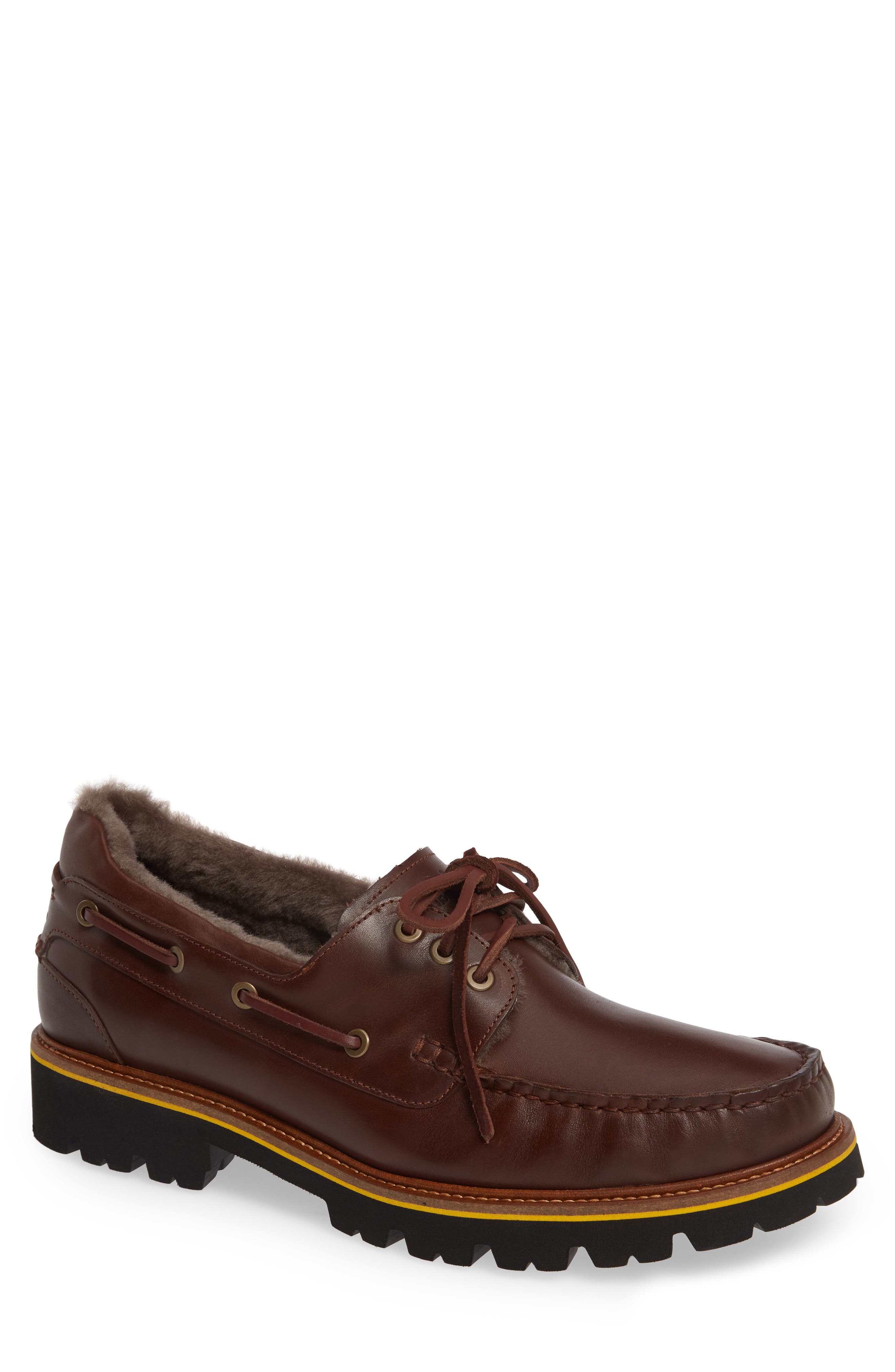 Samuel Hubbard Early Winter Genuine Shearling Boat Shoe (Men) | Nordstrom