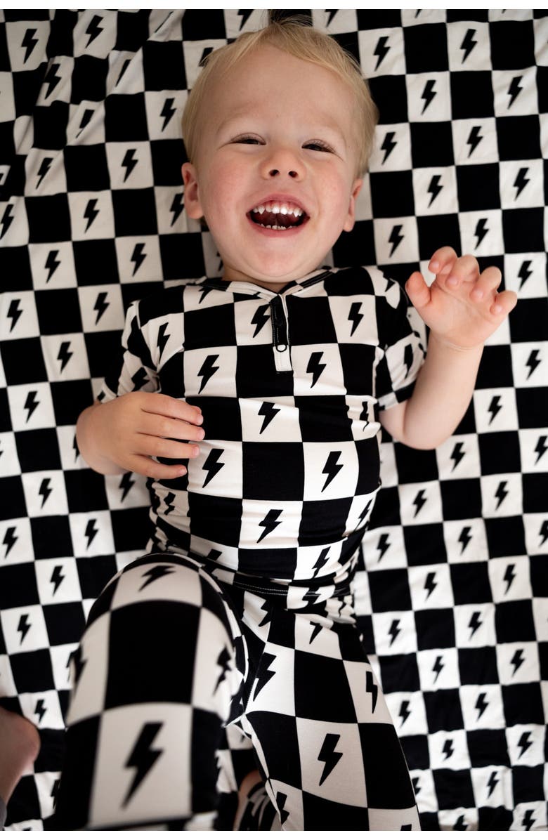 Charlie Lou Baby® Checkered Lightning Bolt Pajama Set | Nordstrom