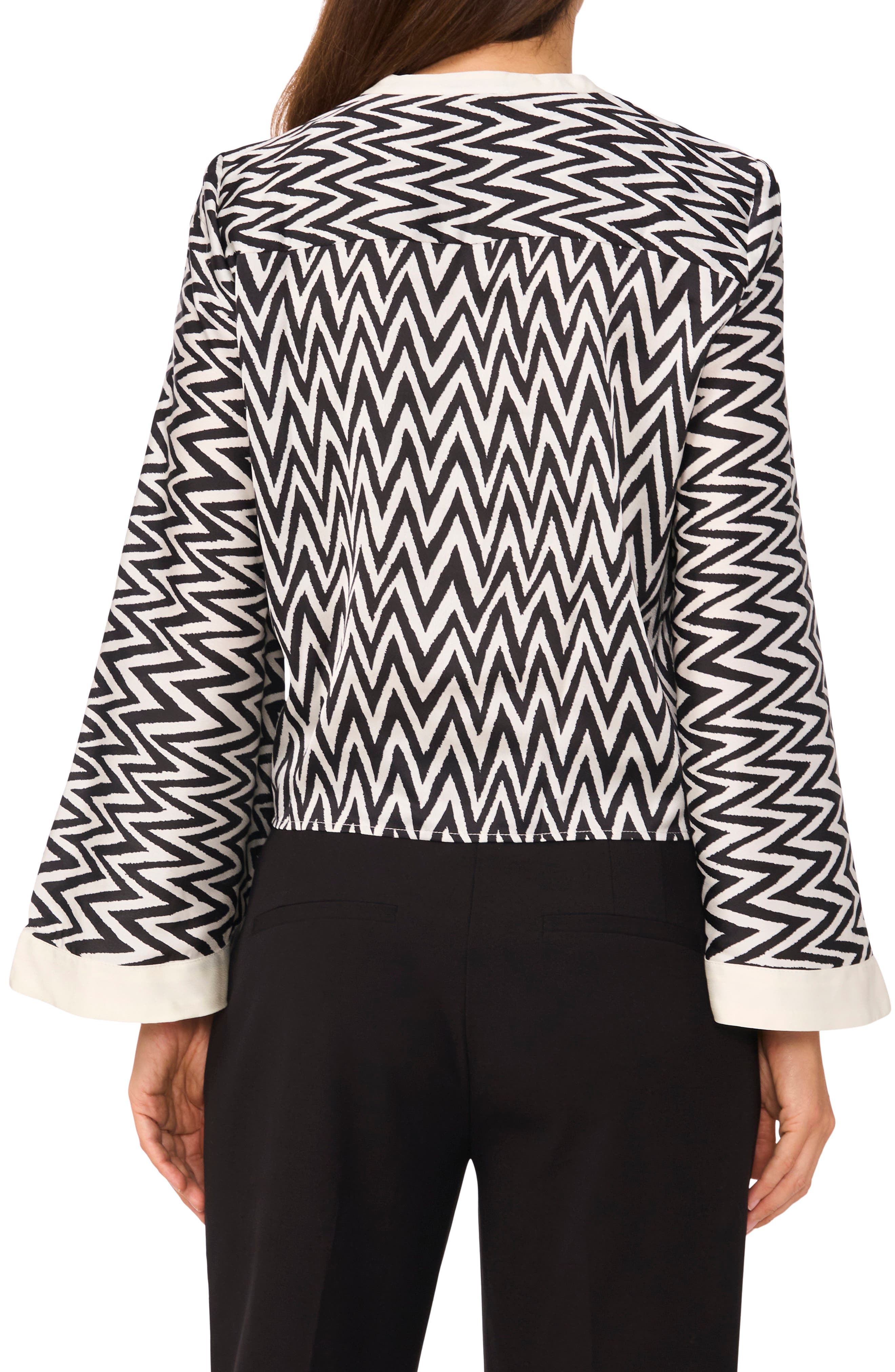 Halogen® Stripe Bell Sleeve Tie Front Button-Up Top | Nordstromrack