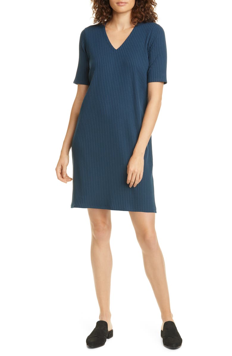 Eileen Fisher V-Neck Side Split Dress | Nordstrom