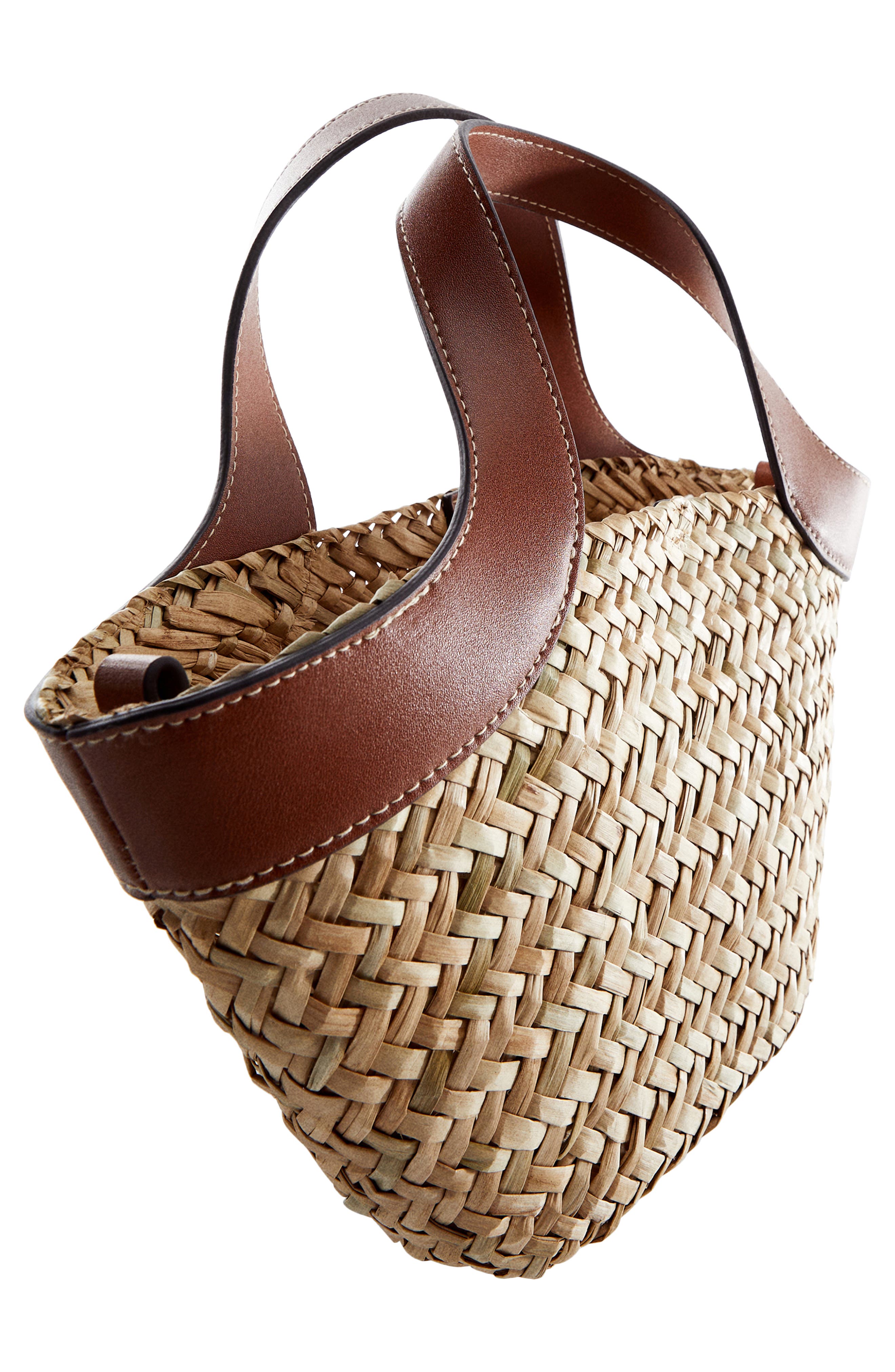 MANGO Natural Straw Crossbody Tote | Nordstrom