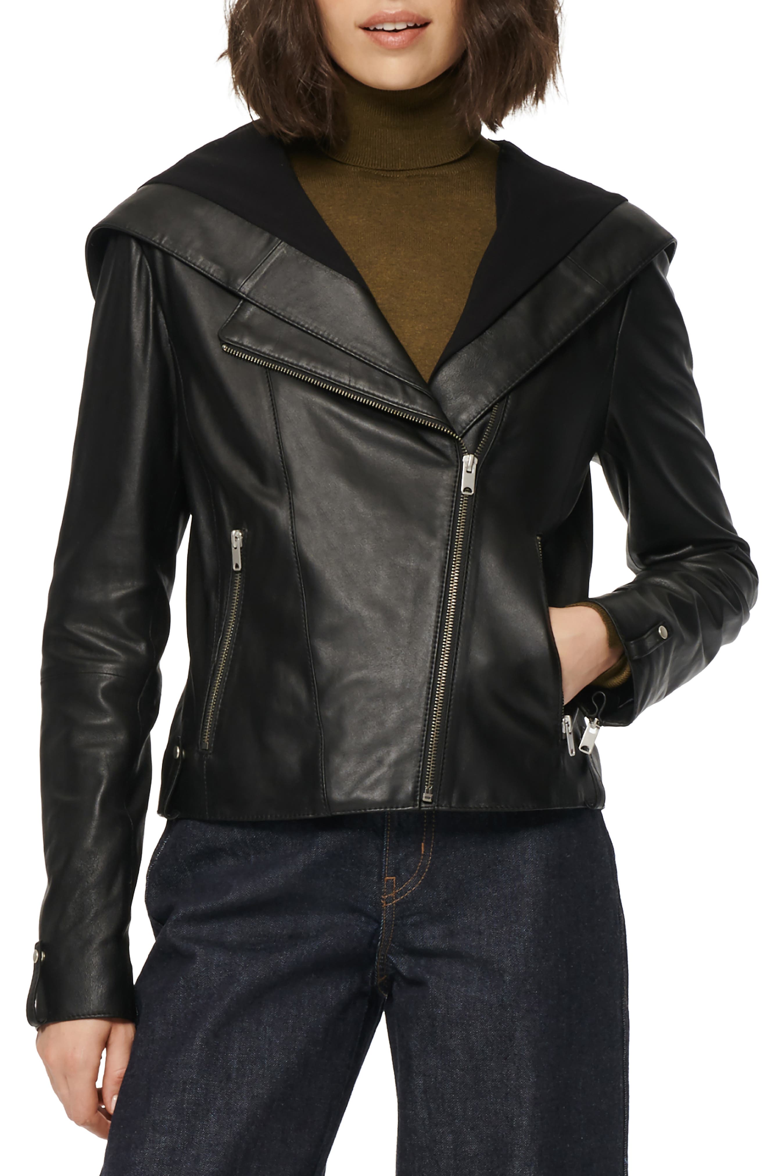 Marc New York Hooded Leather Jacket | Nordstrom