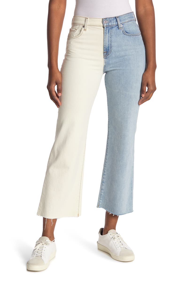 7 For All Mankind Cropped Alexa Two-Tone Jeans | Nordstromrack