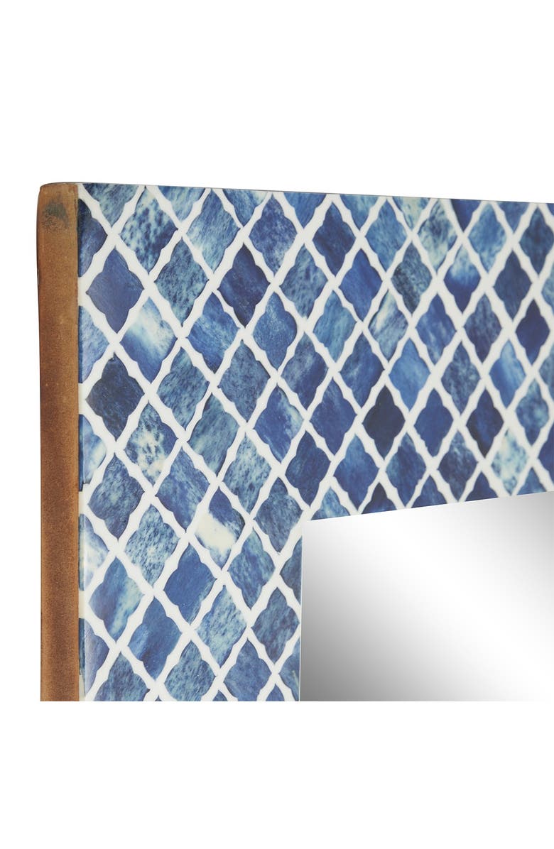 WILLOW ROW Blue Wood Quatrefoil Wall Mirror | Nordstromrack