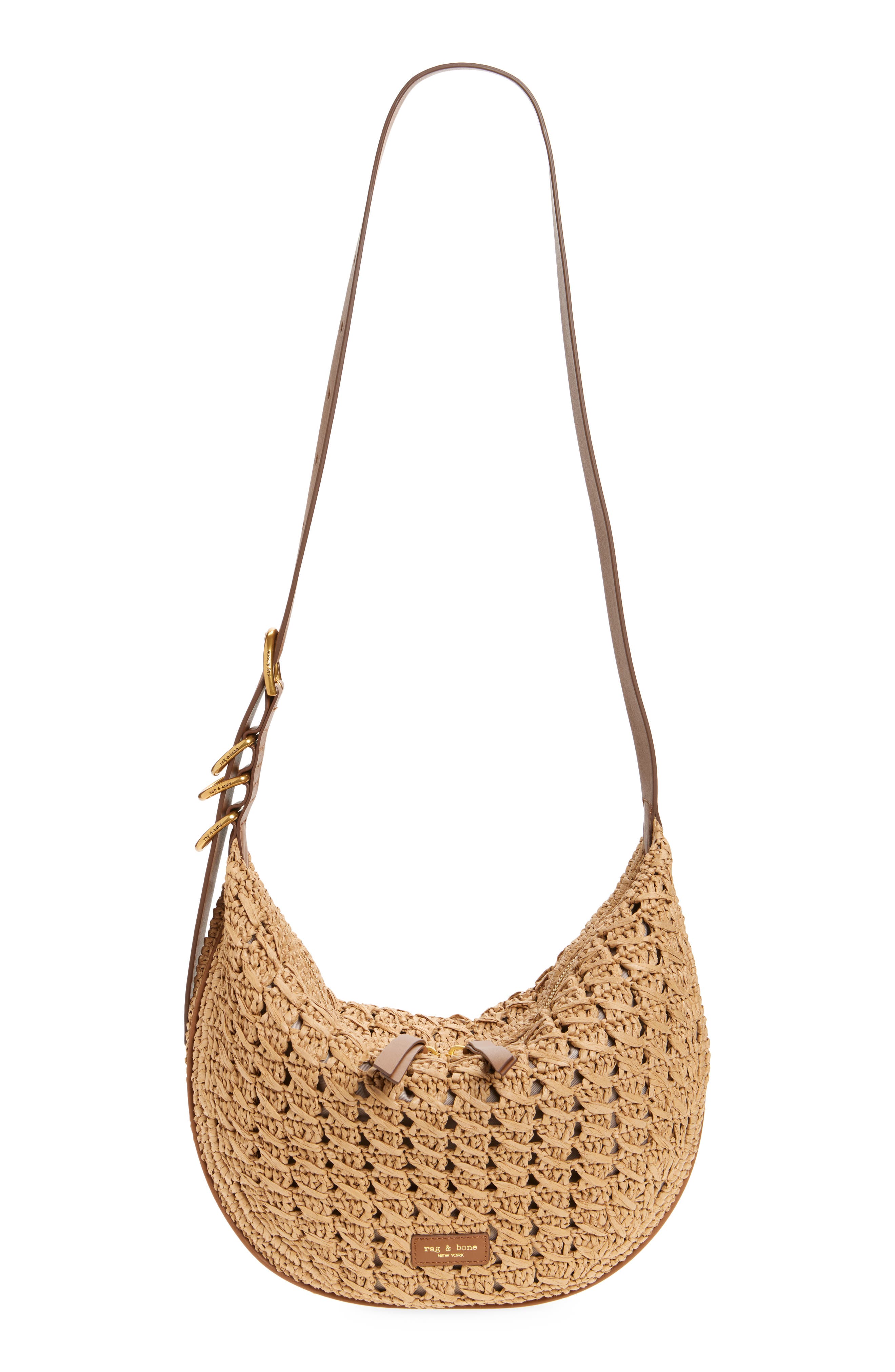 rag & bone Medium Mercer Woven Straw Hobo Bag | Nordstrom