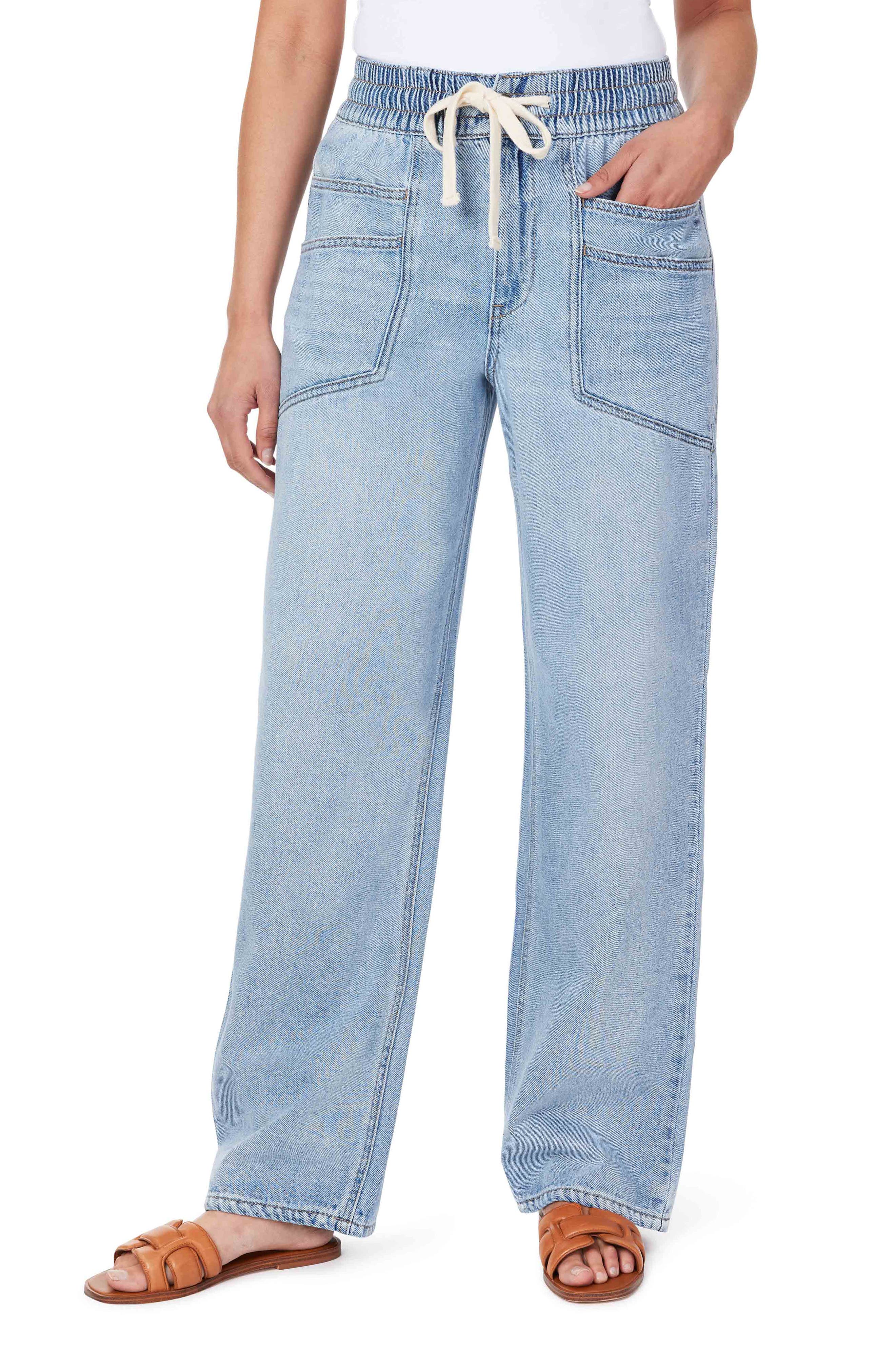 Kensie High Waist Drawstring Wide Leg Jeans | Nordstromrack