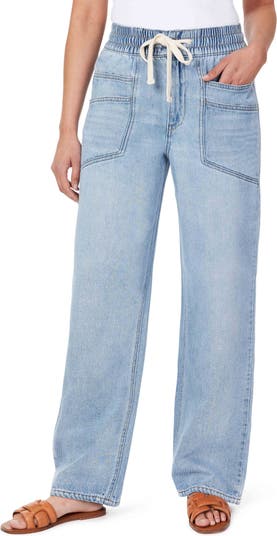 Kensie High Waist Drawstring Wide Leg Jeans | Nordstromrack