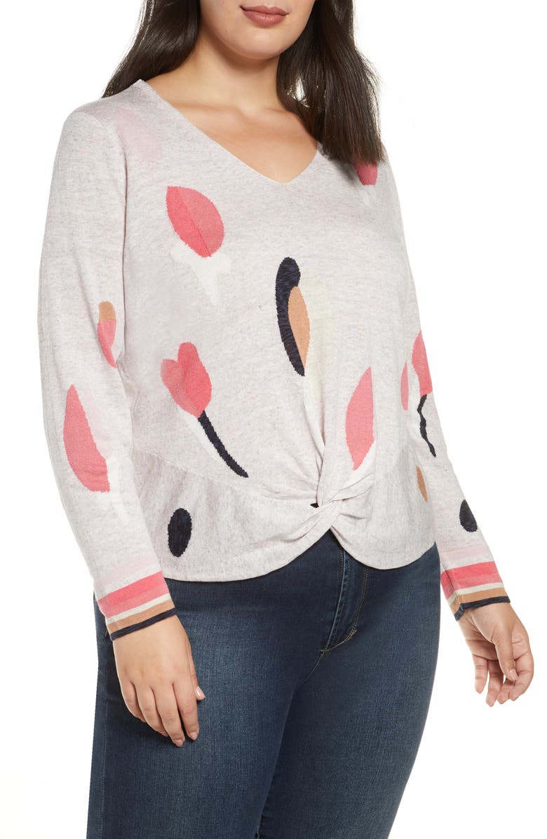 NIC+ZOE Rose Garden Twist Linen Blend Sweater | Nordstromrack