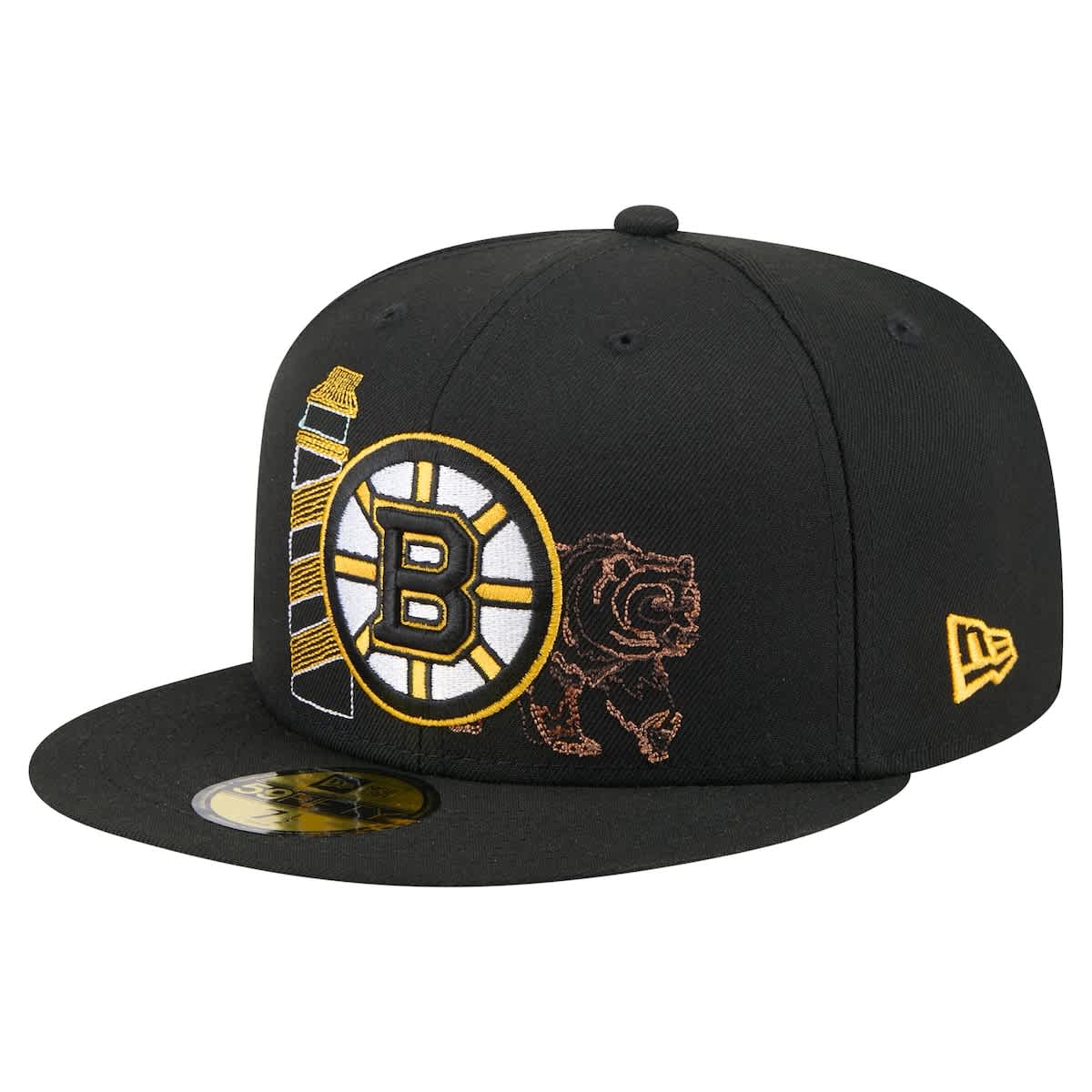 New Era Men's New Era Black Boston Bruins State Stitch 59FIFTY Fitted ...