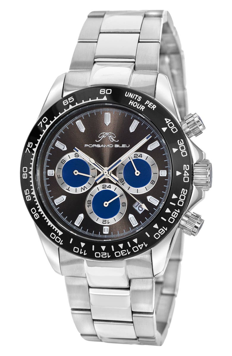 PORSAMO BLEU Men's Preston Multi-Function Chronograph Stainless Steel ...