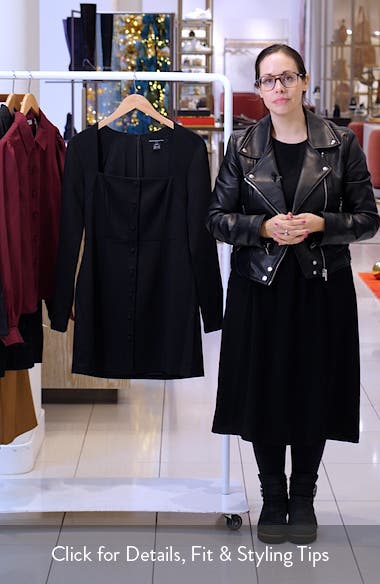 French Connection Whisper Square Neck Long Sleeve Sheath Minidress ...