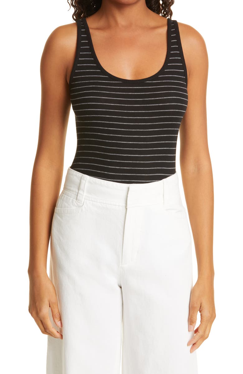 Vince Stripe Scoop Neck Pima Cotton & Modal Tank Top | Nordstromrack