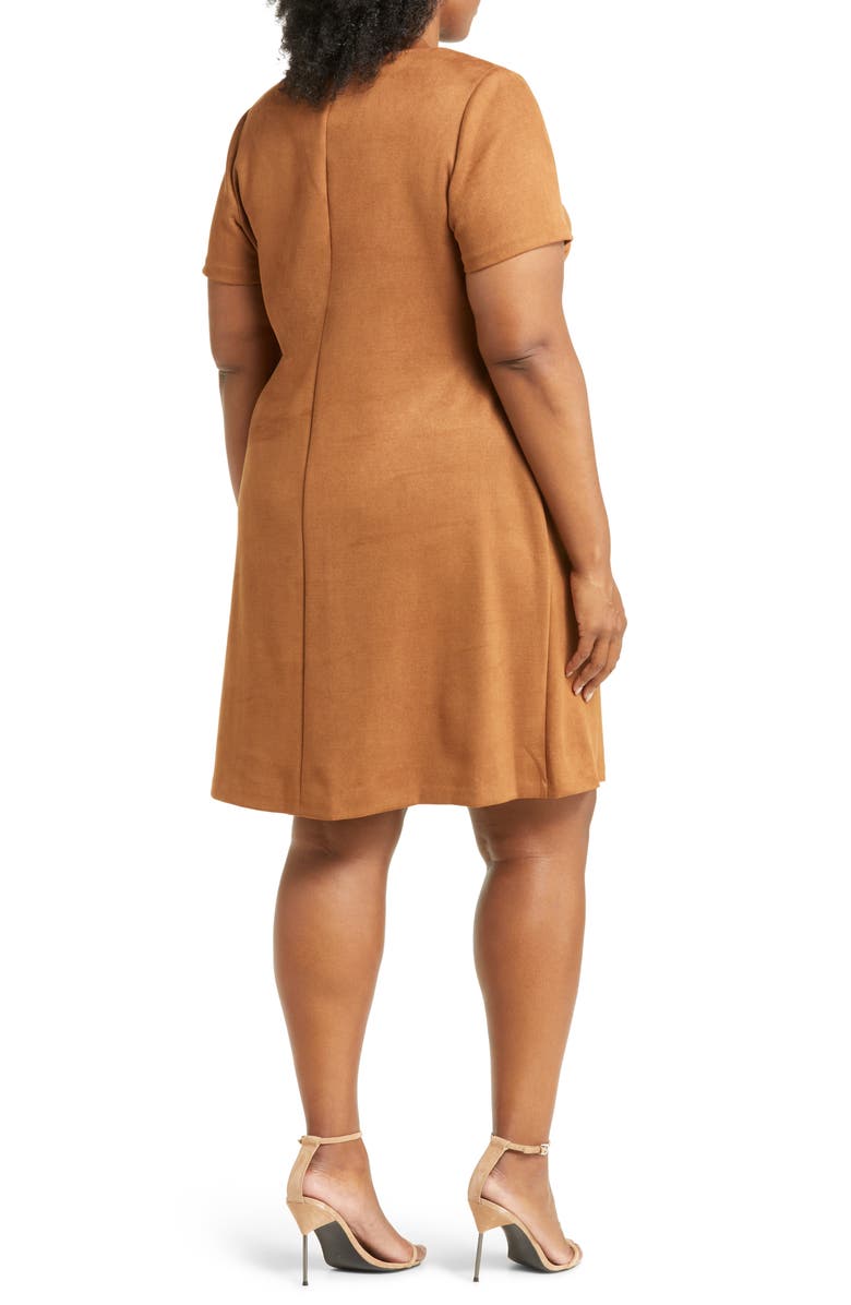 Connected Apparel Faux Suede A-Line Dress | Nordstromrack