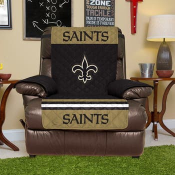 PEGASUS HOME FASHIONS Black New Orleans Saints Recliner Protector ...