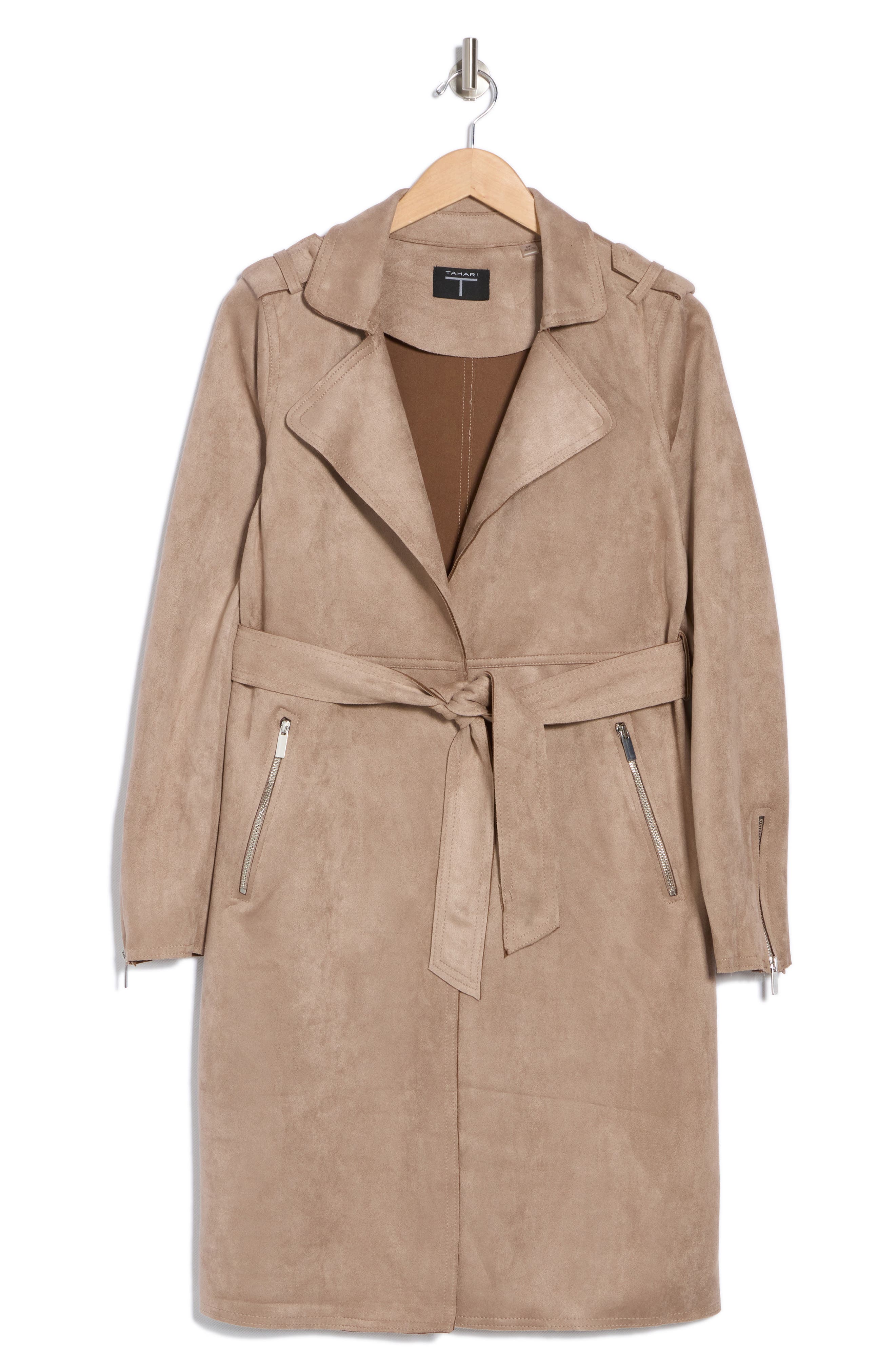 T Tahari Faux Suede Trench Coat | Nordstromrack