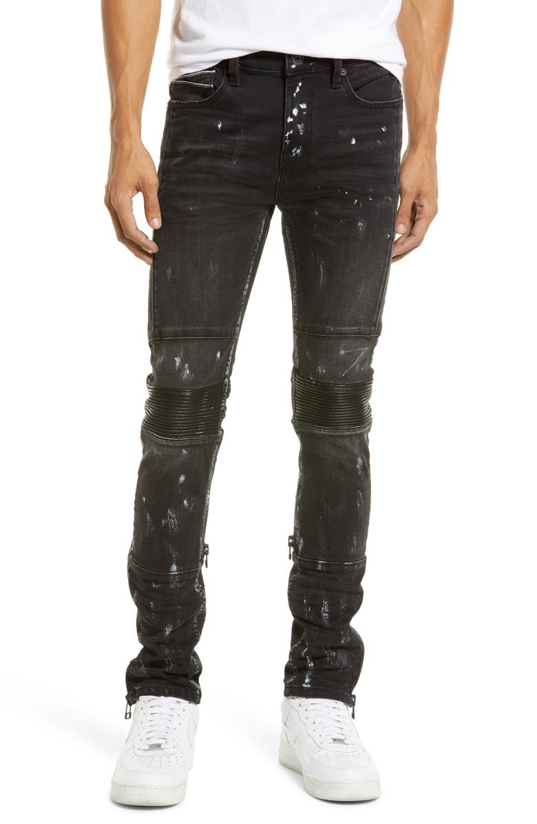 Cult of Individuality Paint Splatter Punk Super Skinny Moto Jeans ...
