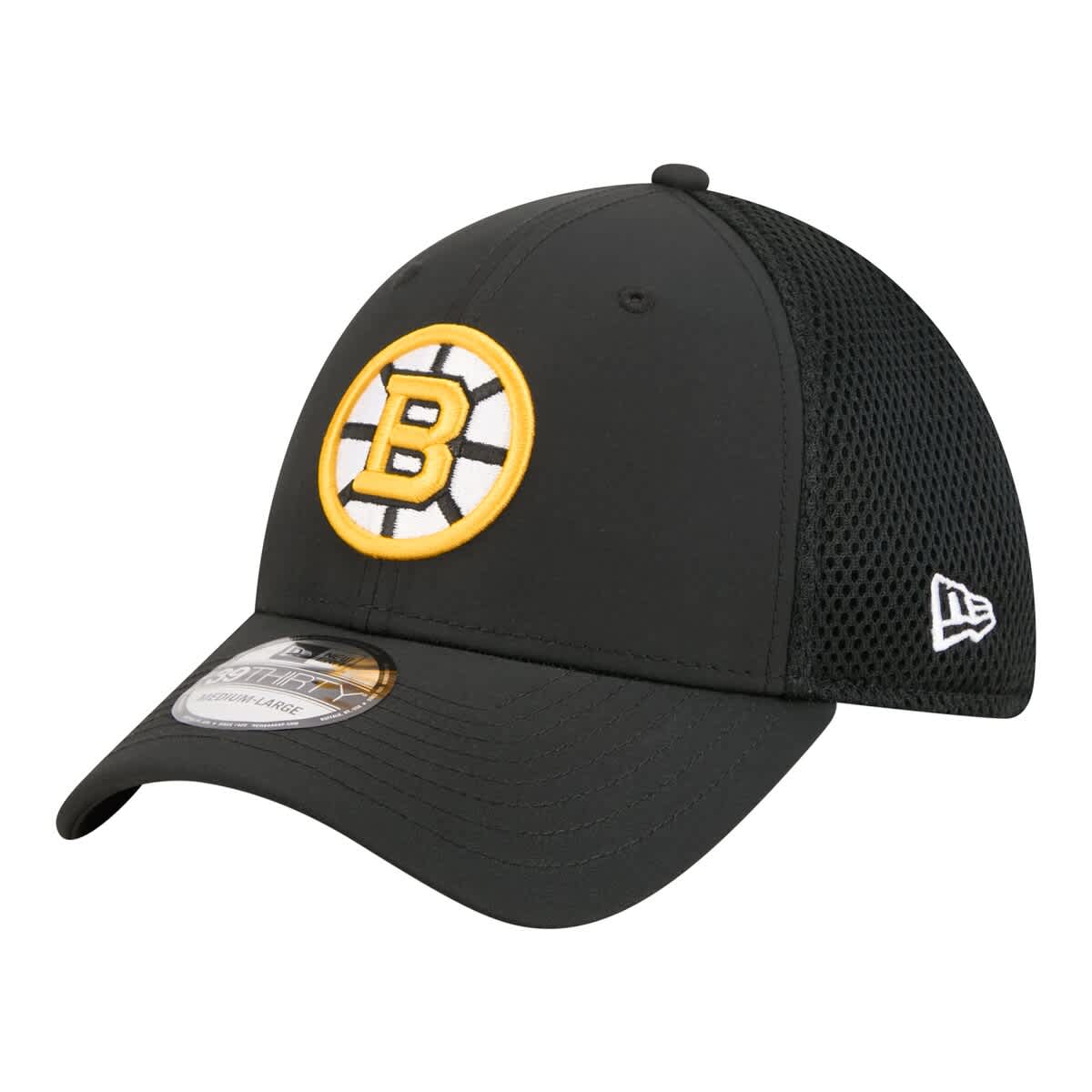 New Era Men's New Era Black Boston Bruins Logo 39THIRTY Flex Hat ...
