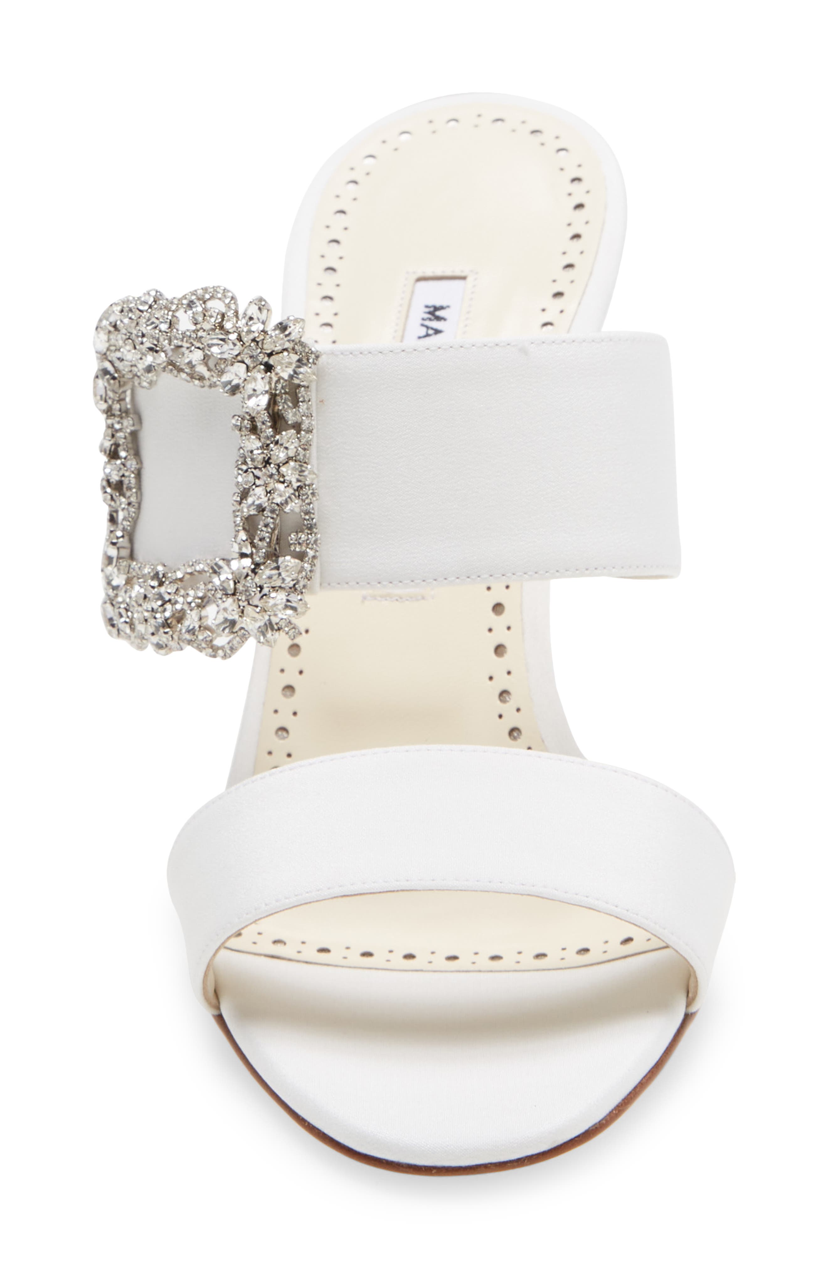 Manolo Blahnik Gable Crystal Buckle Slide Sandal (Women) | Nordstrom