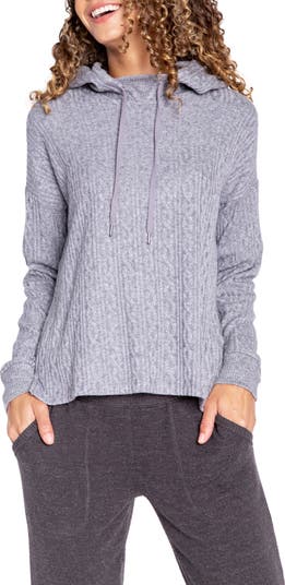 PJ Salvage Cable Texture Hoodie Sweatshirt | Nordstrom