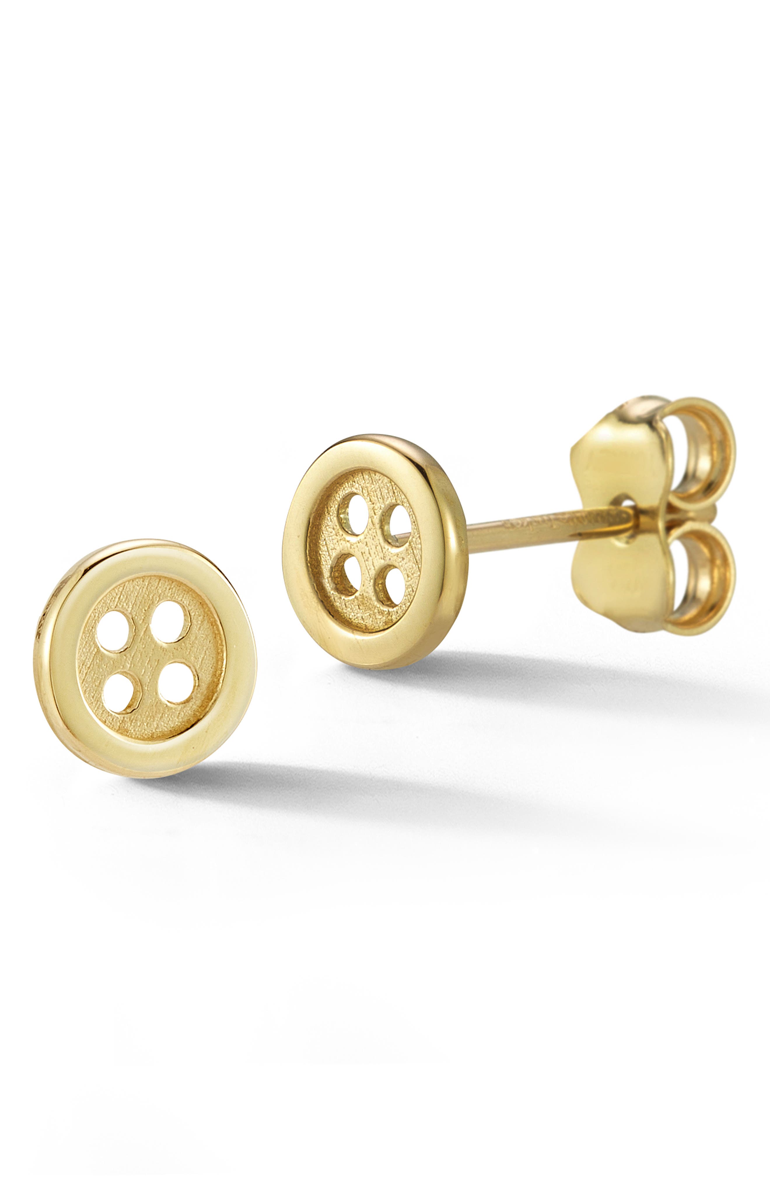 Ember Fine Jewelry 14K Gold Button Stud Earrings | Nordstromrack