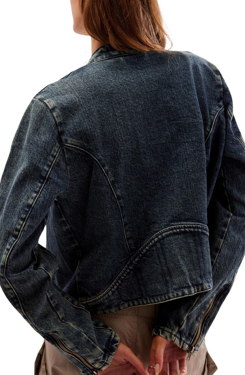 Free People Fast Lane Denim Moto Jacket | Nordstromrack