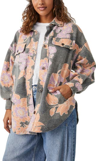 Free People We the Free Ruby Ombré Stripe Cotton Blend Shirt Jacket ...