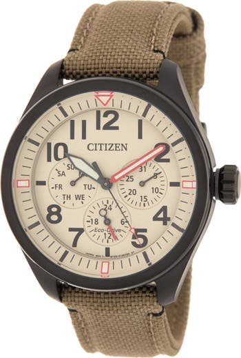 Citizen Garrison Eco-Drive Nylon Strap Watch, 43mm | Nordstromrack