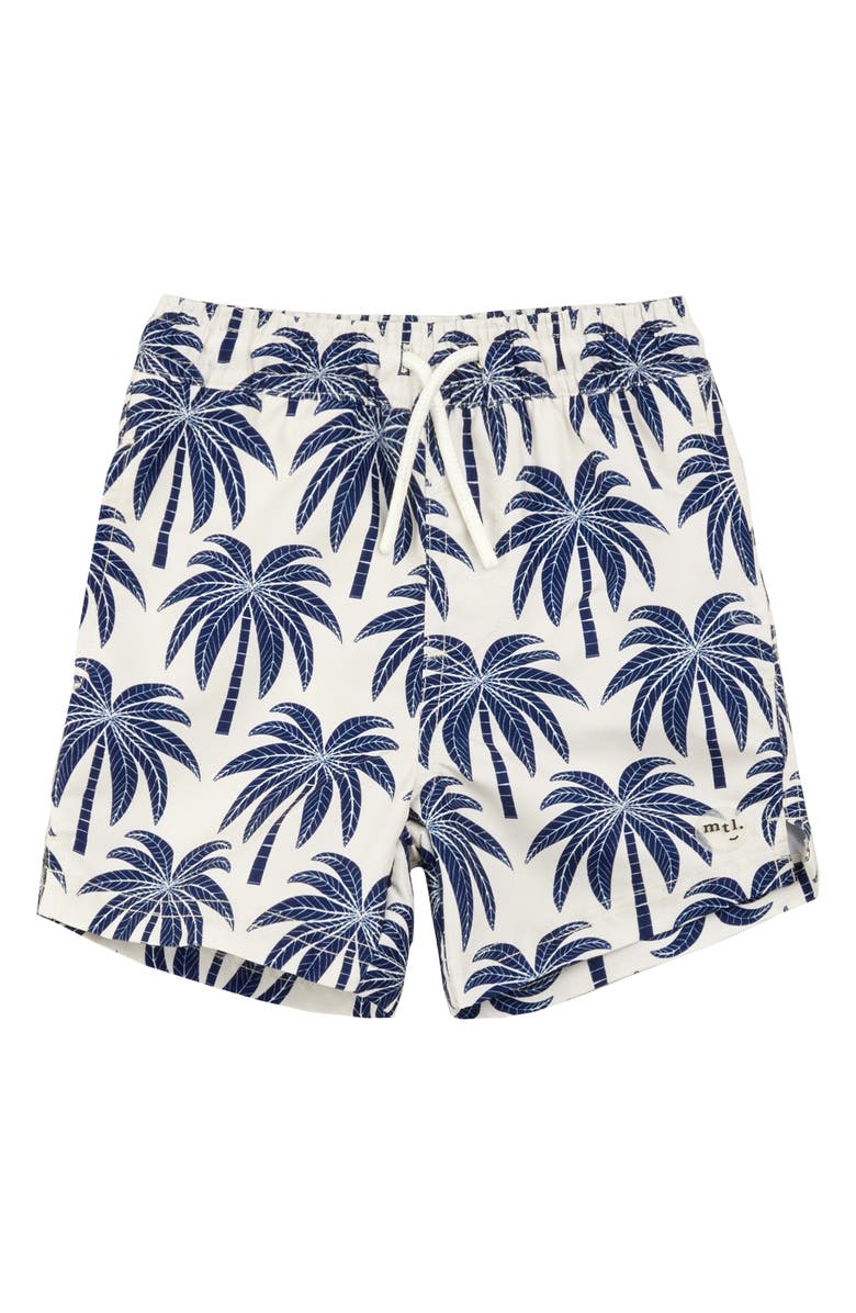 MILES THE LABEL Kids' Palm Tree Print Volley Swim Trunks UPF-50 ...