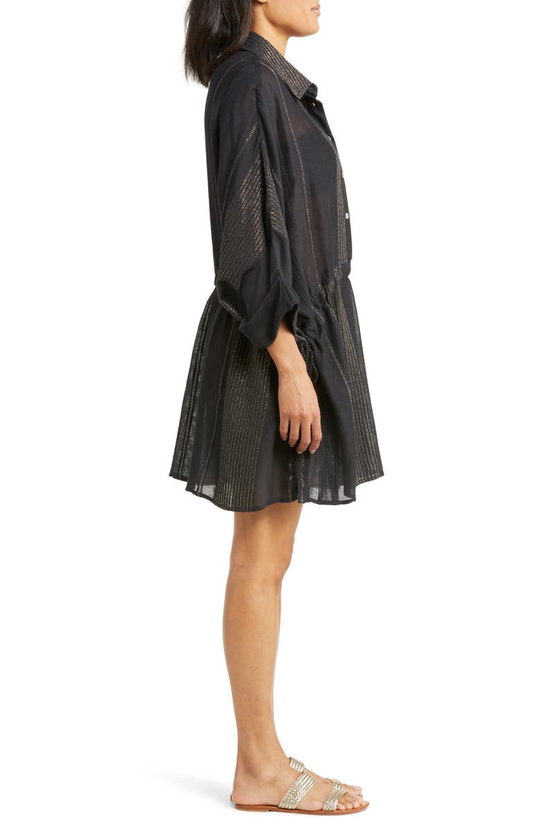 Elan Cinched Sides Long Sleeve Cover-Up Shirtdress | Nordstromrack