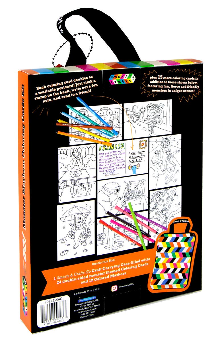 SMARTS AND CRAFTS Monster Mayhem Coloring Cards Craft Kit | Nordstromrack