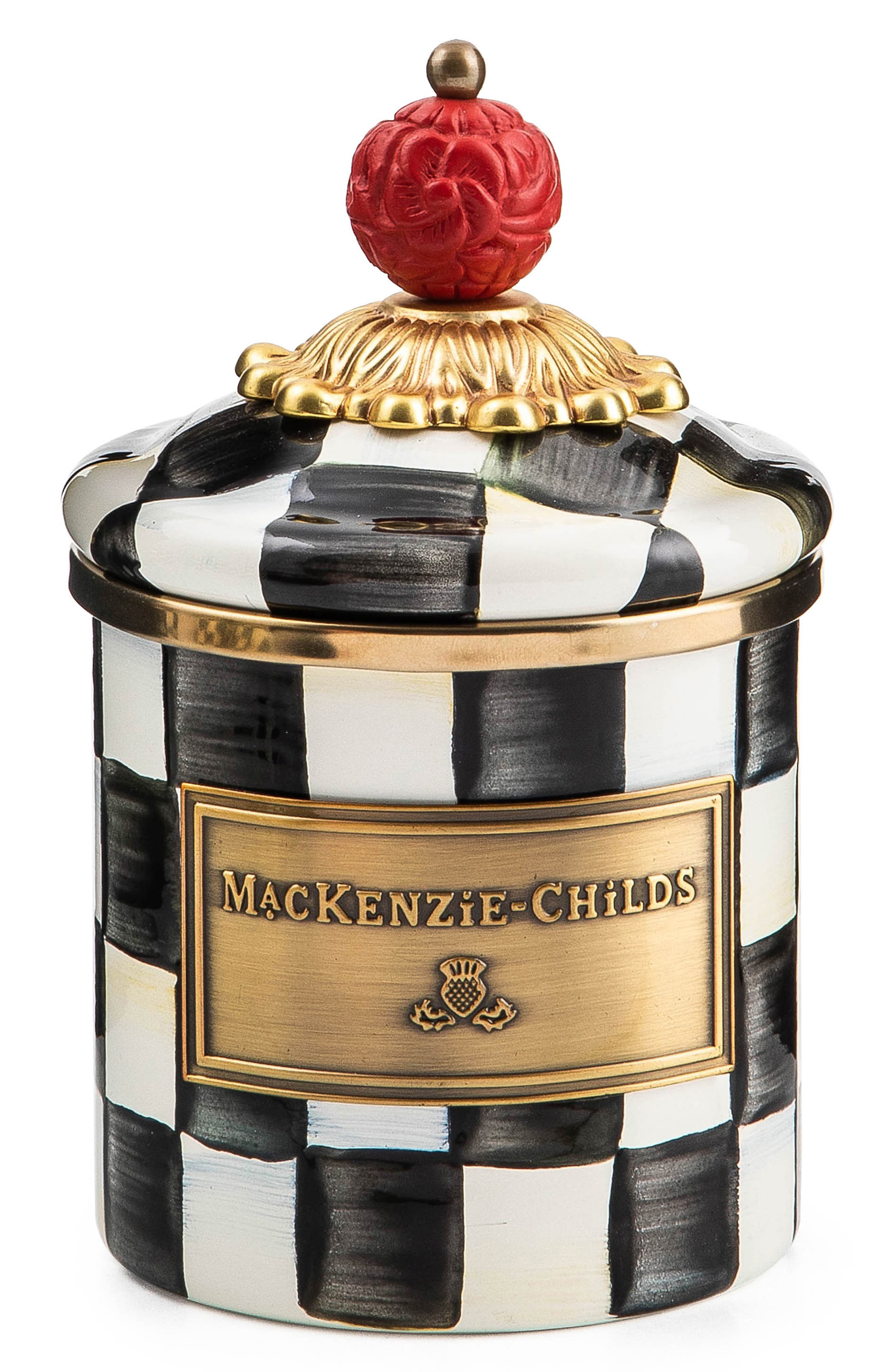 MACKENZIE CHILDS Courtly Check Enameled Steel Canister | Nordstrom