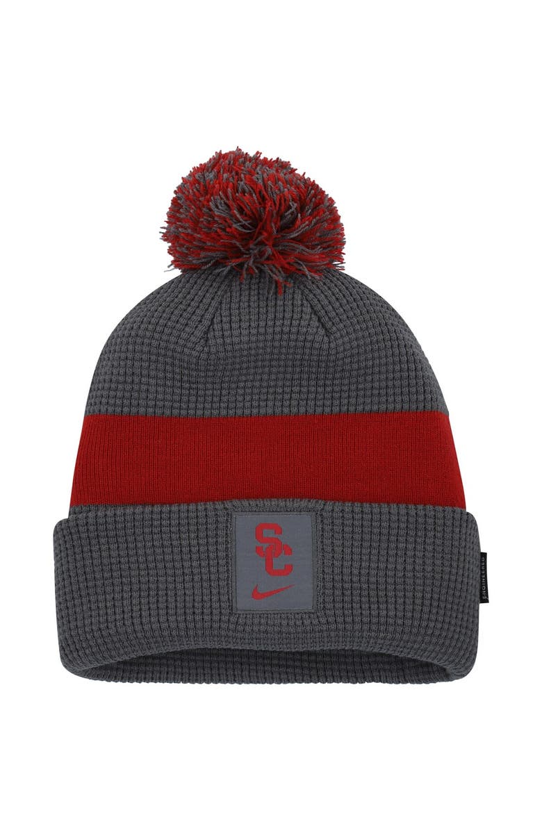 Nike Men's Nike Gray USC Trojans Sideline Team Cuffed Knit Hat with Pom ...