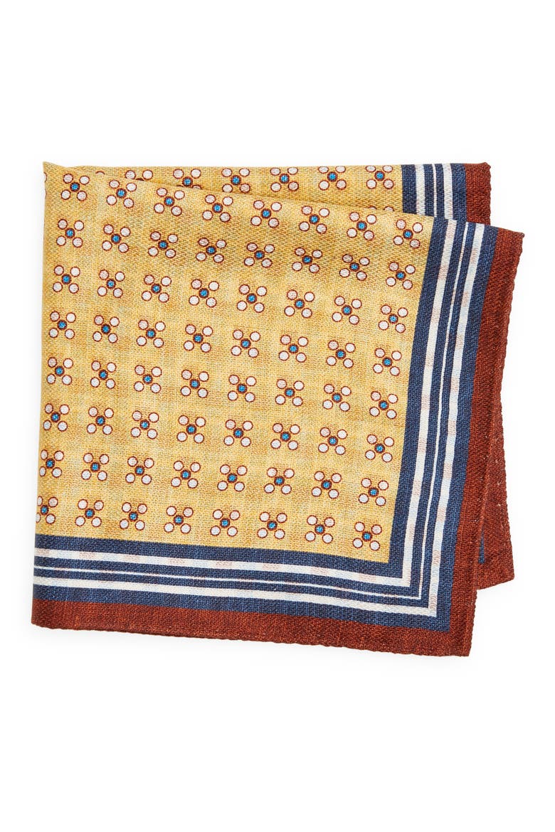 Neat Print Reversible Silk Pocket Square (Men) | Nordstromrack