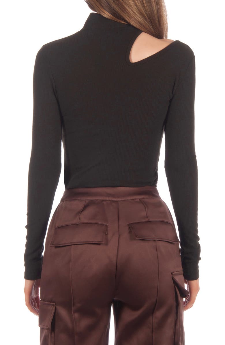 FOUNDIST Asymmetrical Cut-out Mock Neck Blouse | Nordstromrack