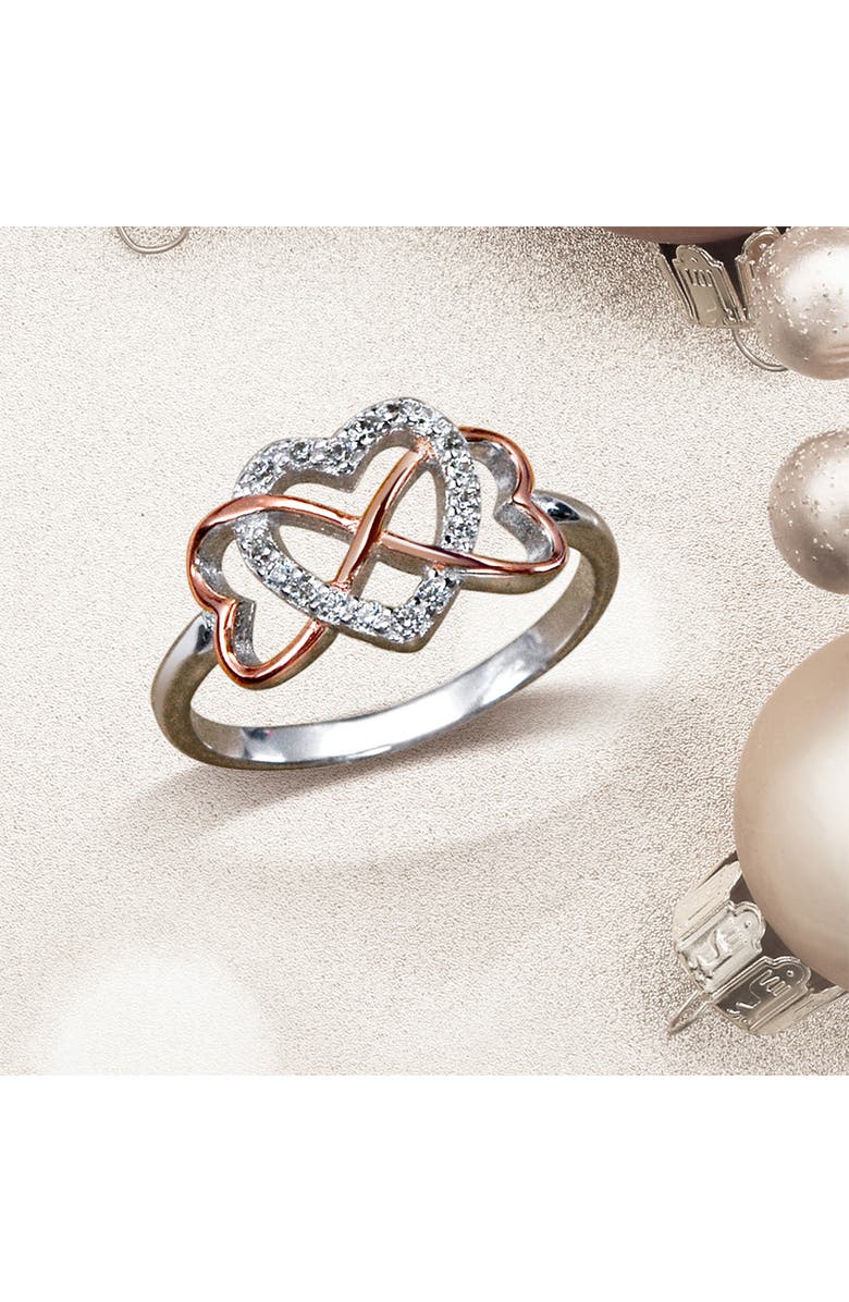 BLING JEWELRY Two Tone Infinity Heart CZ Ring | Nordstromrack