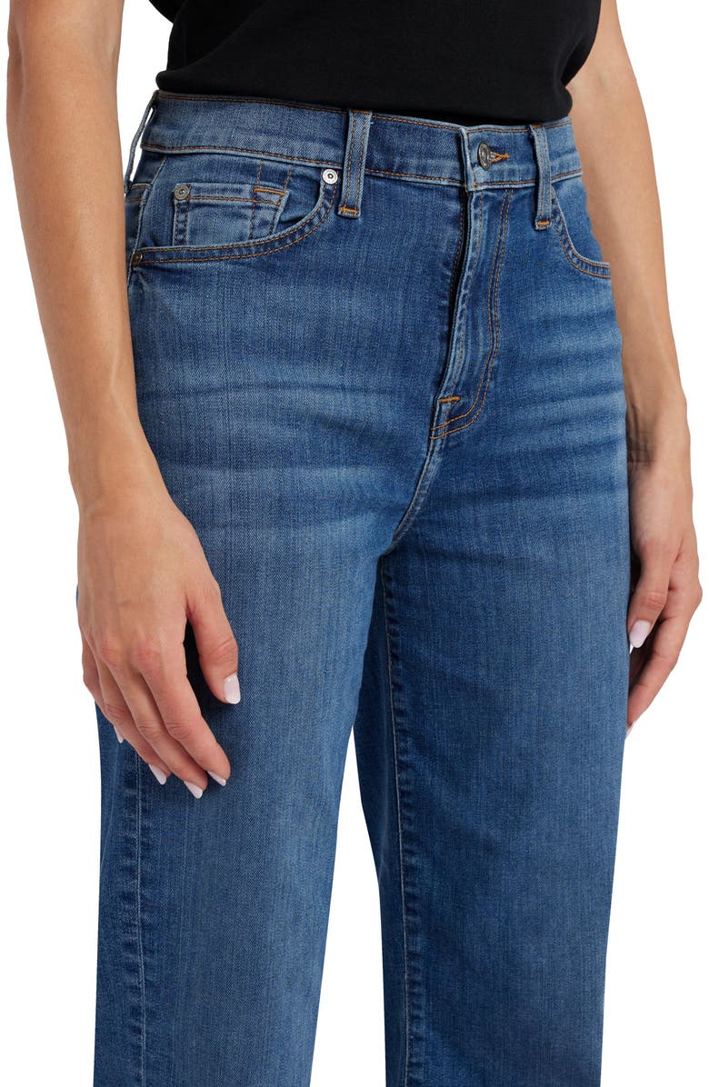 7 For All Mankind Alexa High Waist Raw Hem Crop Wide Leg Jeans ...