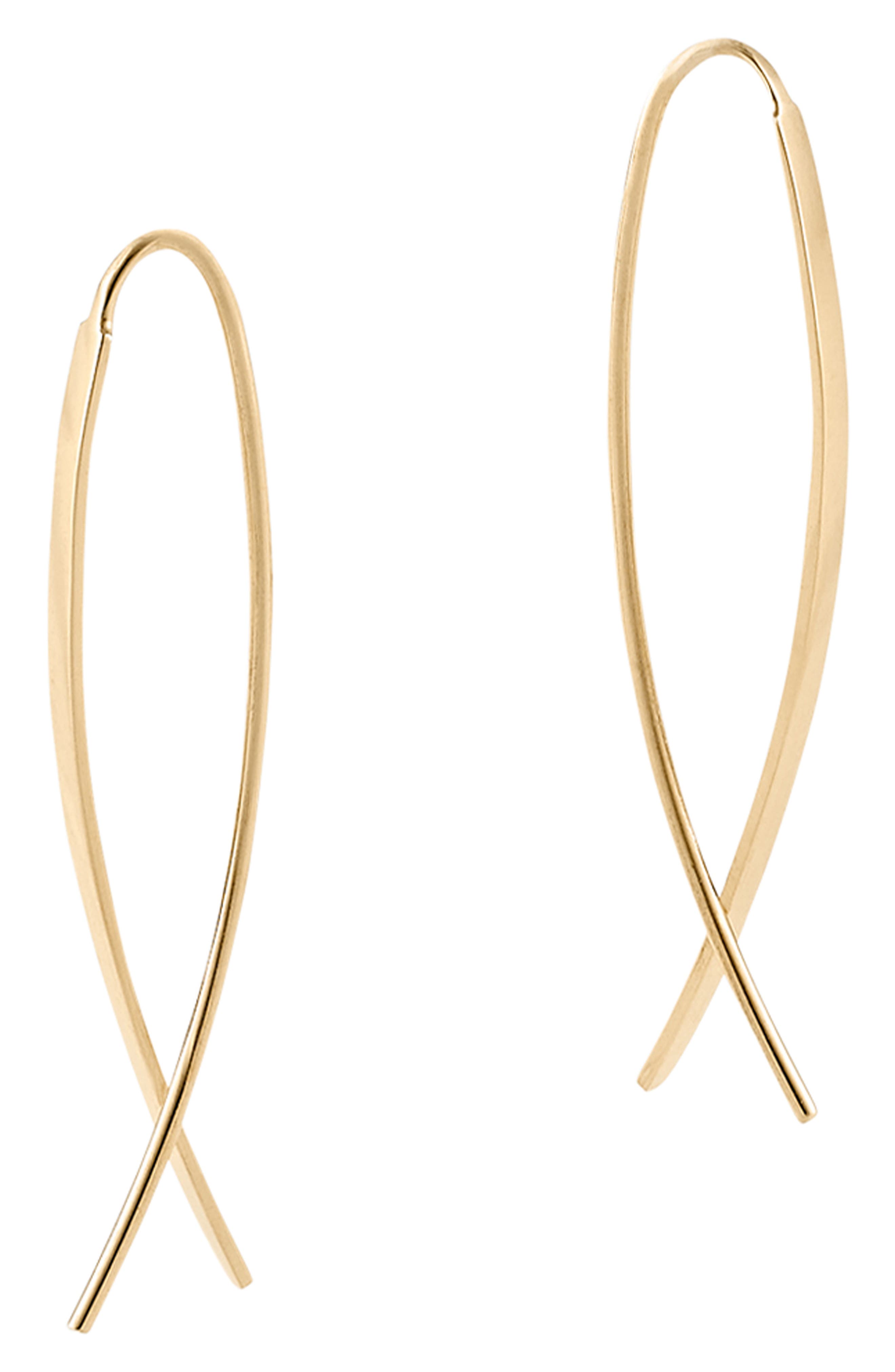 LANA 14K Gold Mini Threader Upside Down Hoop Earrings | Nordstrom