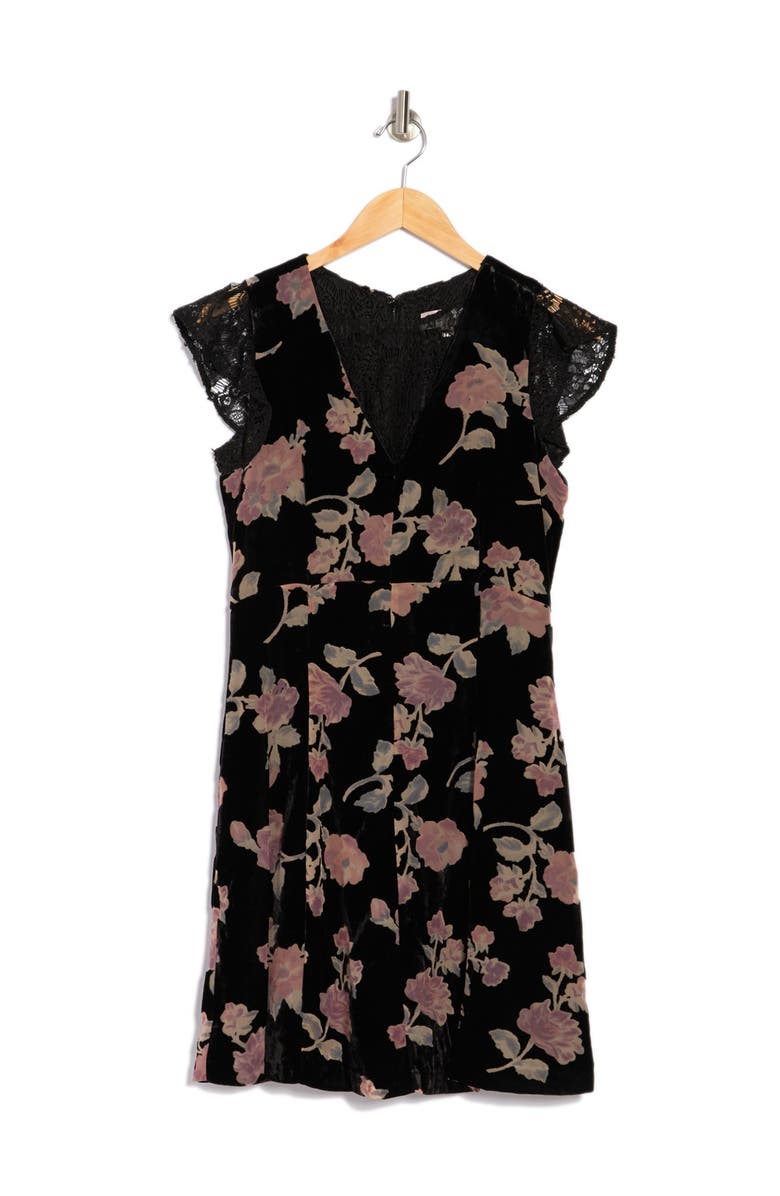 NANETTE NANETTE FOOTWR Velvet Lace Sleeve Dress | Nordstromrack